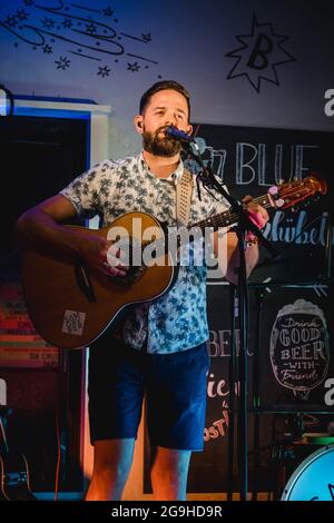 Bern, Switzerland. 21st, July 2021. The Swiss singer and songwriter Sam ...