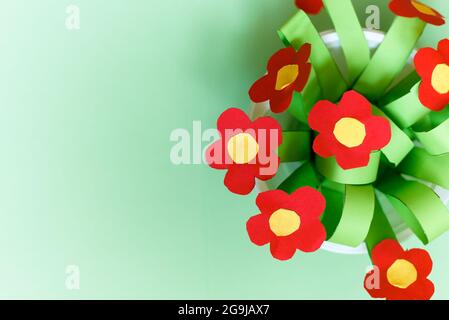 Paper kreativity flowers. Children's gift for mother's day. bouquet for ...