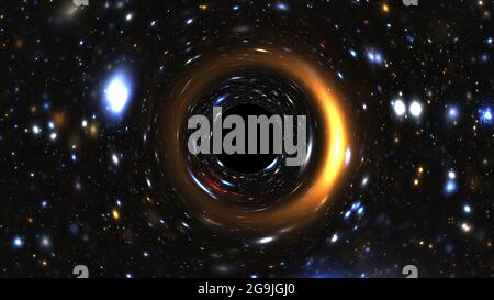 Space Tunnel With Galaxy and Nebulae simulation Stock Photo - Alamy