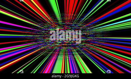 Colorful light rays and pixels Stock Photo - Alamy