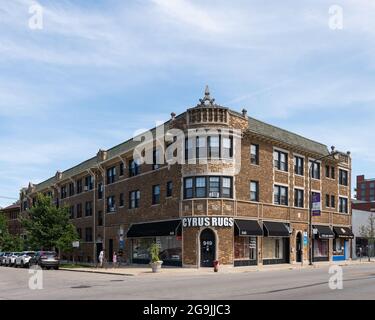 Commercial building in downtown Evanston Stock Photo - Alamy