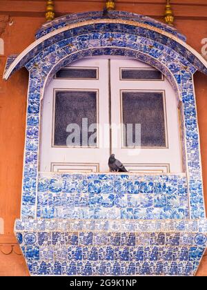 Dutch tile bay window, Junagarh Fort, City Palace, Bikaner, Rajasthan ...