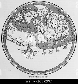 Idrisi : map of the world Stock Photo - Alamy