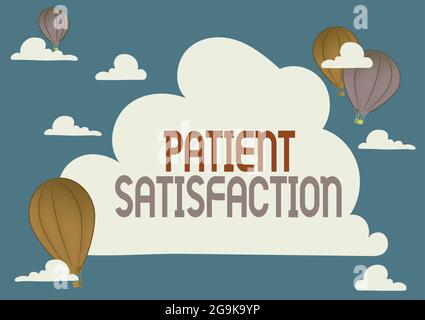 Hand writing sign Patient Satisfaction. Business concept Indicator for ...