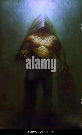 hooded monster illustration Stock Photo - Alamy
