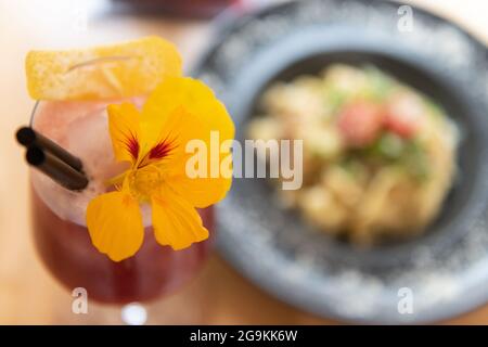 Pasta With Grilled Chicken and Tomato With Cocktail No People Stock ...