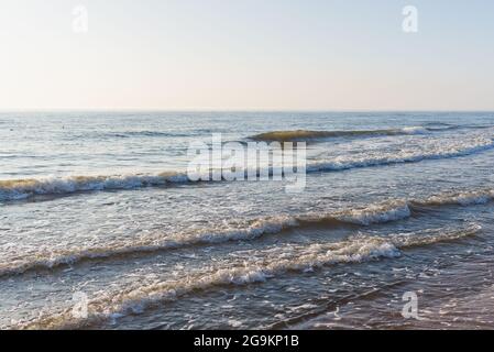 Areal shot of deep blue and rough sea with lot of sea spray.Blue ...
