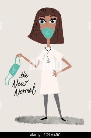 The new normal illustration art Stock Photo - Alamy