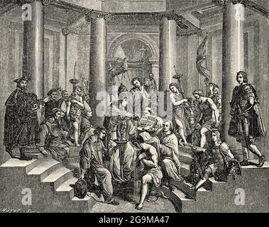 The Baptism of Constantine. Fresco Room of Constantine by Raphael ...