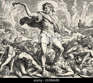 Samsons fights the Philistines and kills them. Judges Book. Sacred ...