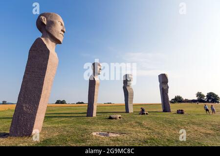 A stone sculpture at the Dodekalitten in Kragenaes, Denmark, Tuesday ...