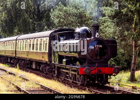 GWR Pannier 7714 tank engine, classic steam train on the North Norfolk ...