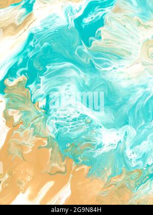 Blue and beige marble pattern. Abstract texture and background. 2d ...