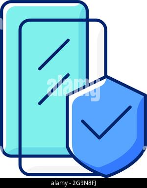 Smartphone screen protectors isolated cartoon vector illustrations. Man ...