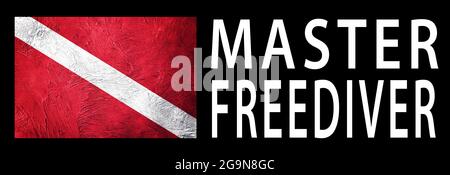 Dive Master, Diver Down Flag, Scuba flag, Scuba Diving Stock Photo - Alamy