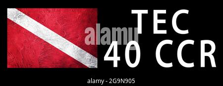 Tec 40 CCR, Diver Down Flag, Scuba flag, Scuba Diving Stock Photo - Alamy