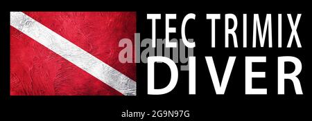 Tec Trimix Diver, Diver Down Flag, Scuba flag, Scuba Diving Stock Photo ...