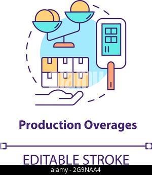 Production overages and usage limits concept icon Stock Vector Image ...