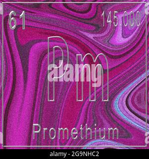 Promethium Pm chemical element. Promethium Sign with atomic number ...