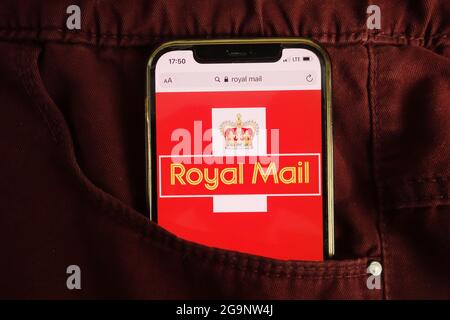 Royal Mail plc company logo seen displayed on smart phone Stock Photo ...