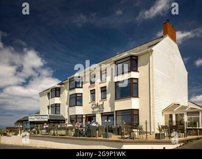 Gwbert on sea, Cardigan, Wales - March 2022: Front exterior view of the ...