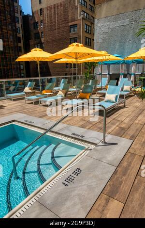 Margaritaville Resort Times Square features a swimming pool at the ...