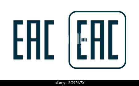 EAC logo icon. Aurasian conformity made symbol. Kazakhstan mark ...