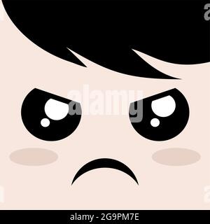 sad anime face Stock Vector Image & Art - Alamy