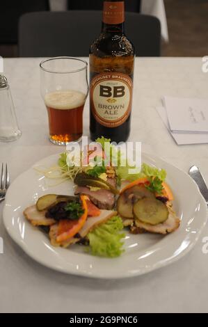 Copenhagen /Denmark./ 02 April 2019/Danish eveing dinner BB brown ale ...
