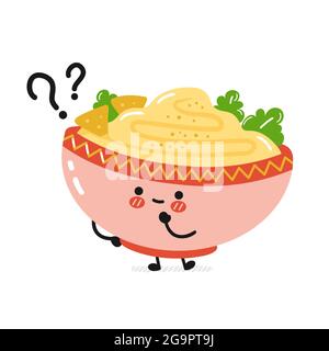 Cute funny traditional hummus bowl character juggle chickpea. Vector ...