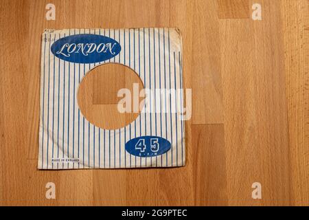 45 RPM 7" UK record label of Blueberry Hill by Fats Domino on the ...
