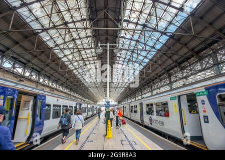 Manchester, July 14th2021: Manchester Piccadilly station Stock Photo ...