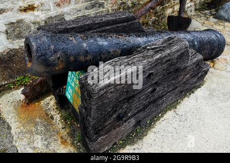 Old gun (1692), Barfleur, Manche department, Cotentin, Normandy, France ...