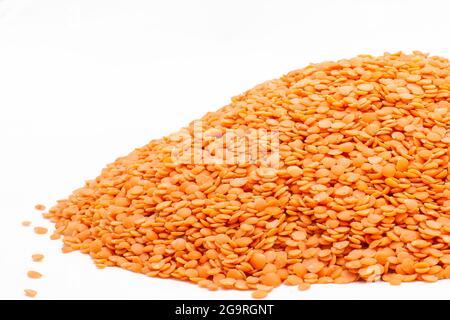 raw, natural, fresh lentils, isolated Stock Photo - Alamy