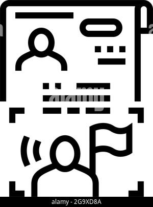 visa as political asylum line icon vector illustration Stock Vector ...