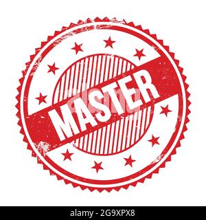 MASTER text written on red round vintage rubber stamp Stock Photo - Alamy