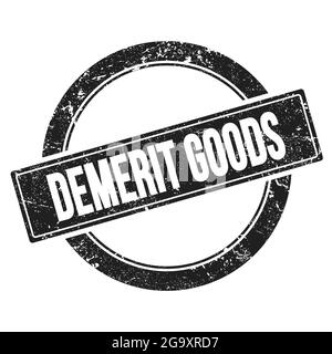 DEMERIT GOODS text on black grungy rectangle stamp sign Stock Photo - Alamy