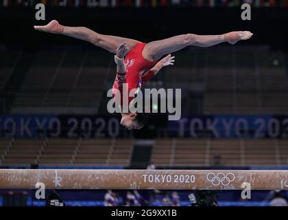 July 25, 2021: Xijing Tang of China during women's artistic gymnastics ...