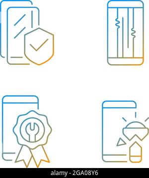 Modern mobile phone icons, common graphic resources, vector ...