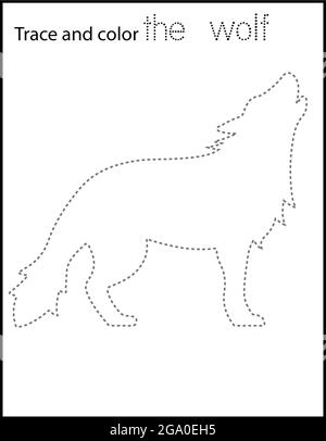 Printable coloring page for kindergarten and preschool Tracing Animal ...