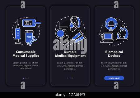 Biomedical devices onboarding mobile app page screen Stock Vector Image ...