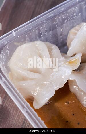 China Guangxi traditional cuisine, crystal clear rice dumplings close ...