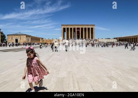 People visit the mausoleum of modern Turkey's founder, Mustafa Kemal ...