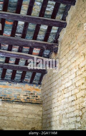 Broken Roof of a Chinese Old House in the Countryside Stock Photo - Alamy