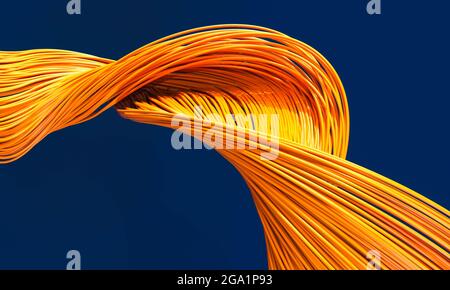orange fiber optic cables on a construction site Stock Photo - Alamy
