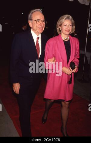 Rupert Murdoch and Anna Murdoch 1992 Credit: Ralph Dominguez/MediaPunch ...