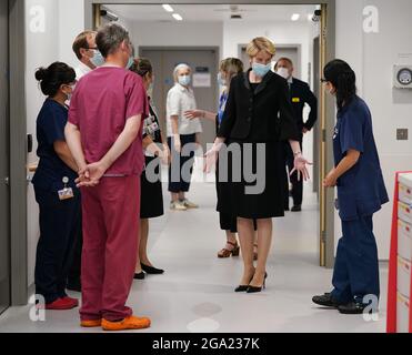 Amanda Pritchard meets members of staff during a visit to University ...