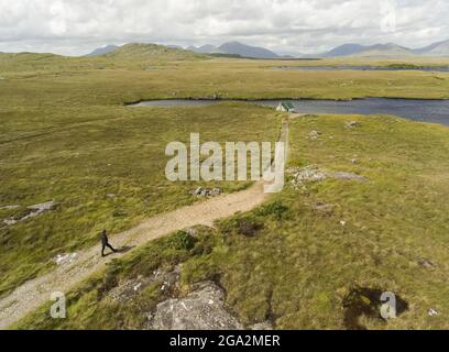 Loughanillaun (Loch an Oileain) fishing lake along the Bog Road (Bothar ...