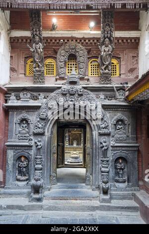 Arch entrance to the buddhist monastery in Ladakh refion in India Stock ...