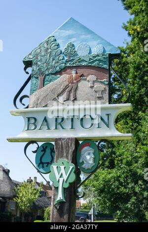 Barton village sign, Cambridgeshire Stock Photo - Alamy